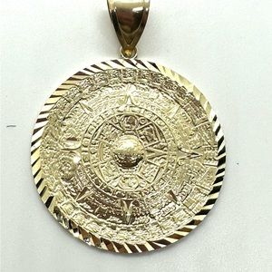Jewelry | 1k Gold Aztec Calendar Pendant | Poshmark